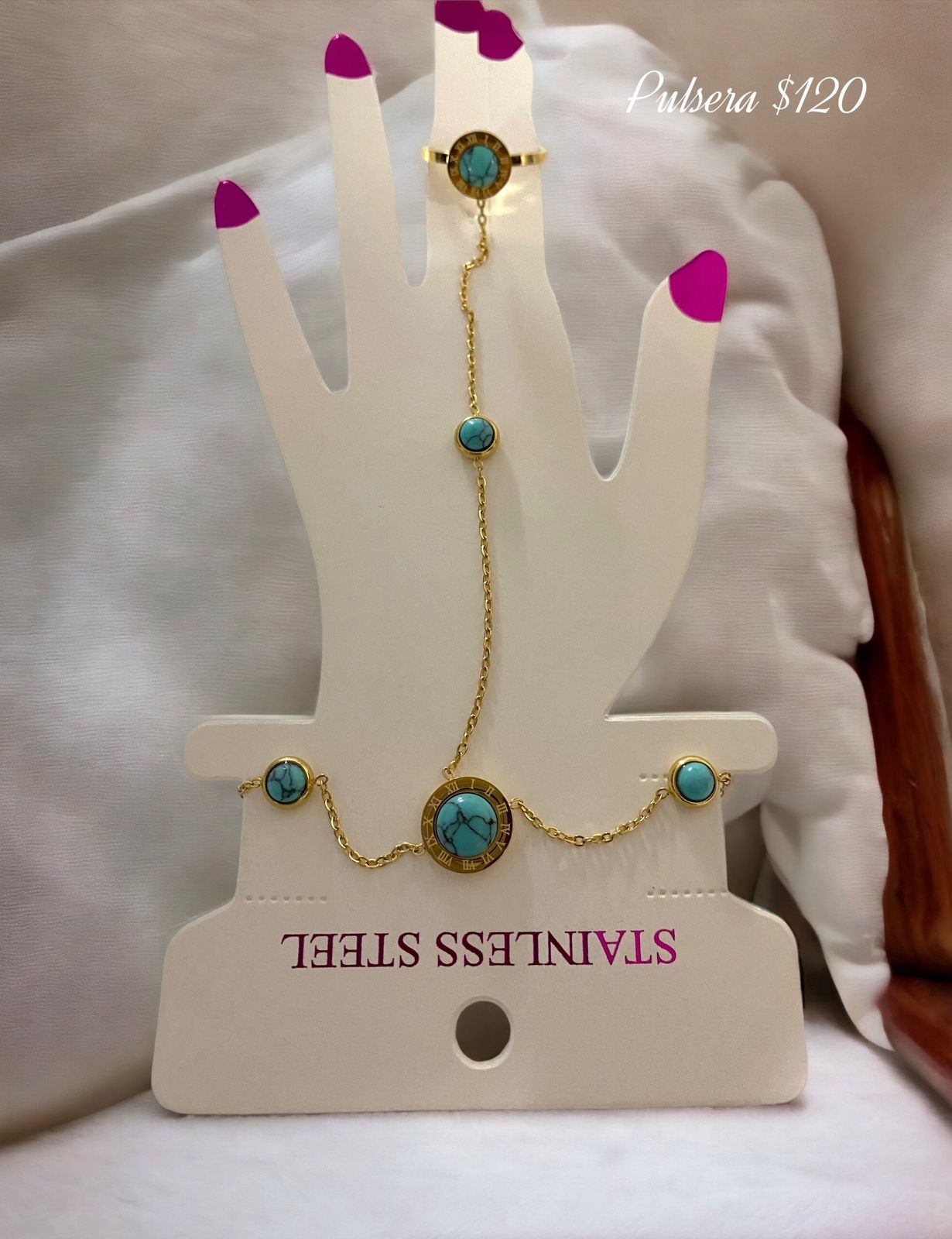 PULSERA CON ANILLO ACERO INOXIDABLE - SANTIC
