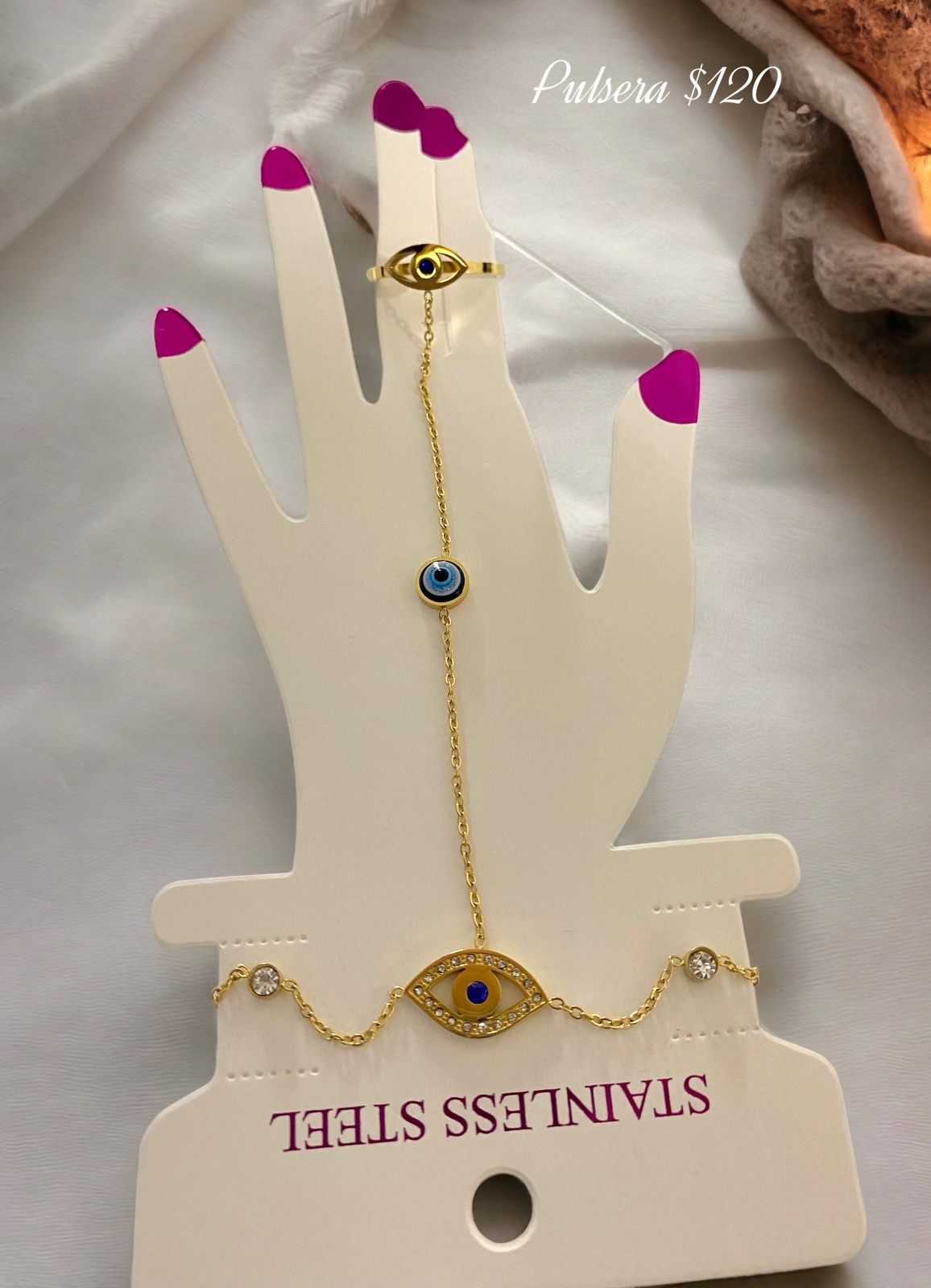 PULSERA CON ANILLO ACERO INOXIDABLE - SANTIC